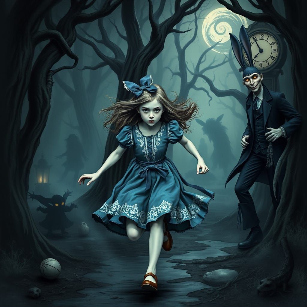 Run Alice, Run - Alice Flees in a Haunting, Gothic Neverland...