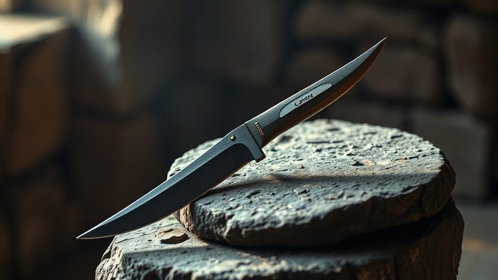 Expertly Crafted Military Dagger in Eerie Glow, St... - AI Art