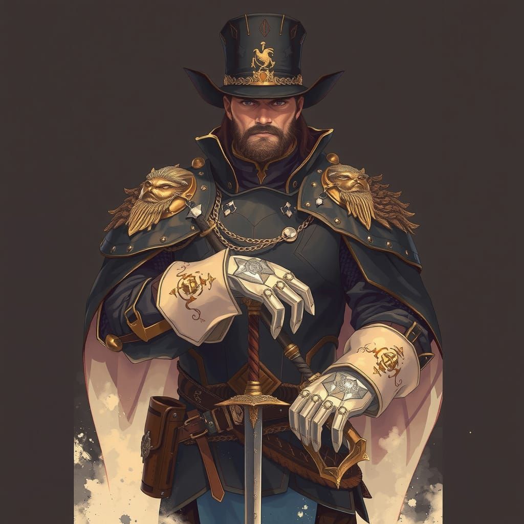 Majestic Constable Captain in Anime-Inspired Fanta... - AI Art