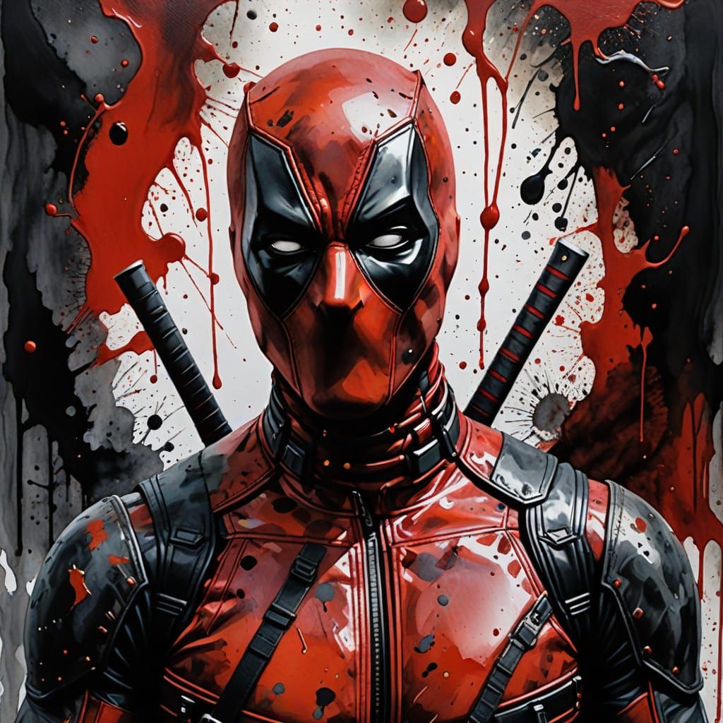 Ink splash Deadpool - Hyper-Realistic Deadpool Concept Art i...