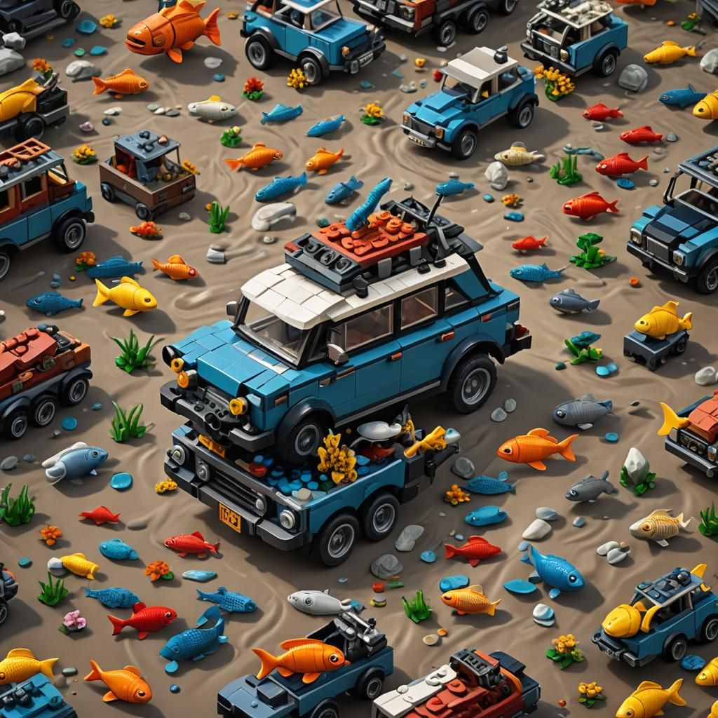 Lego fish car - AI Generated Artwork - NightCafe Creator