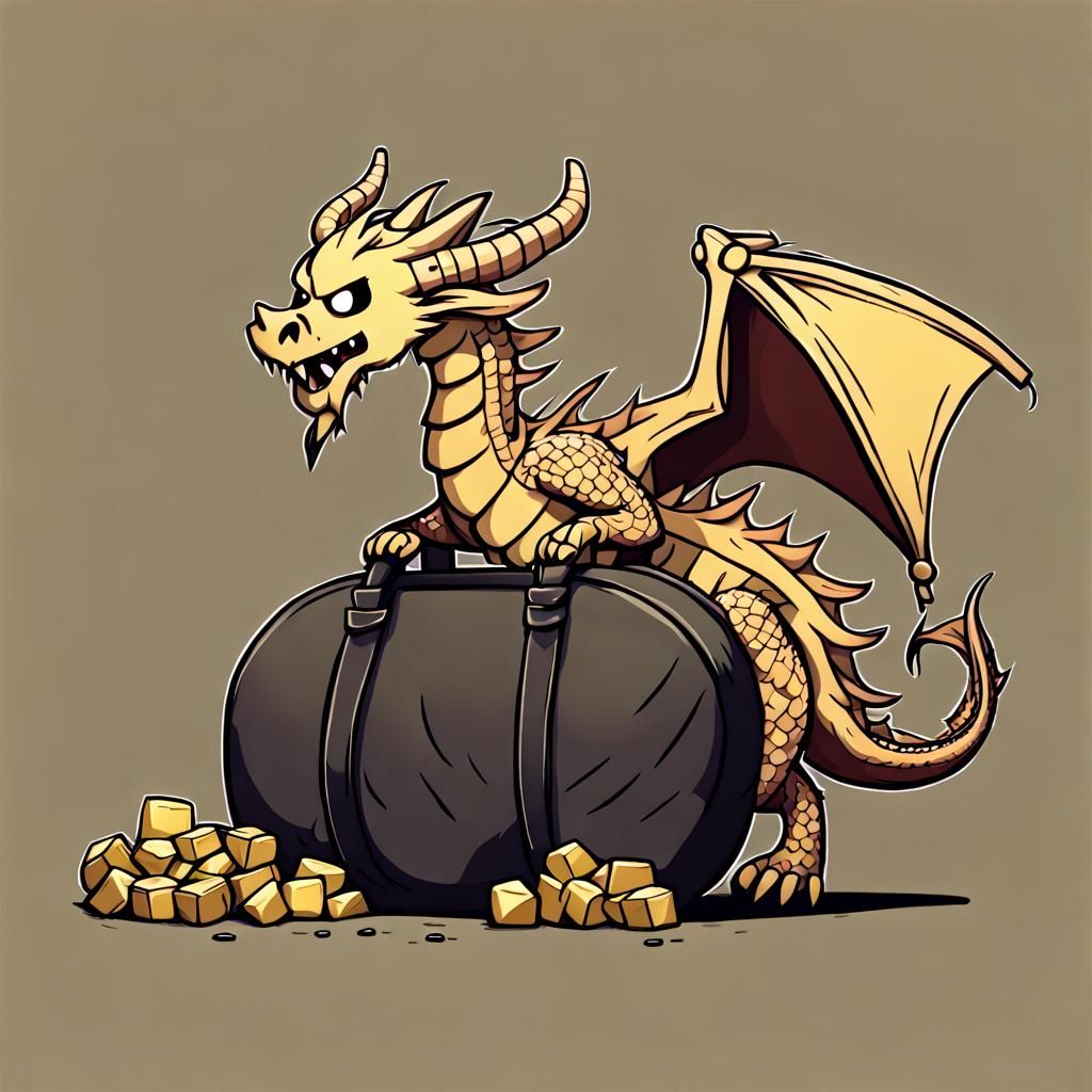 Don't Starve Style, Gold Dragon Draggin' Gold - AI Generated Artwork ...