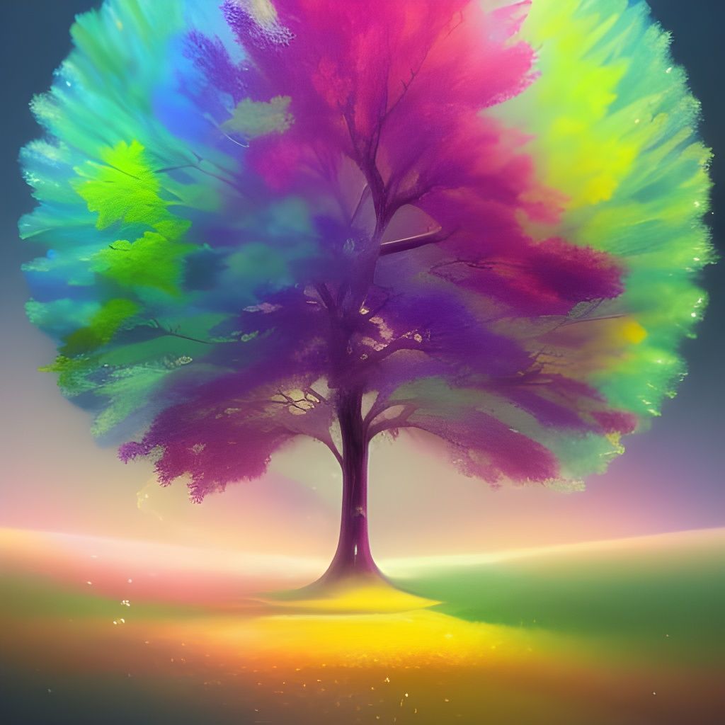 Rainbow Tree - AI Generated Artwork - NightCafe Creator