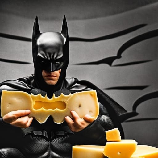 Batman eating Cheese - AI Generated Artwork - NightCafe Creator