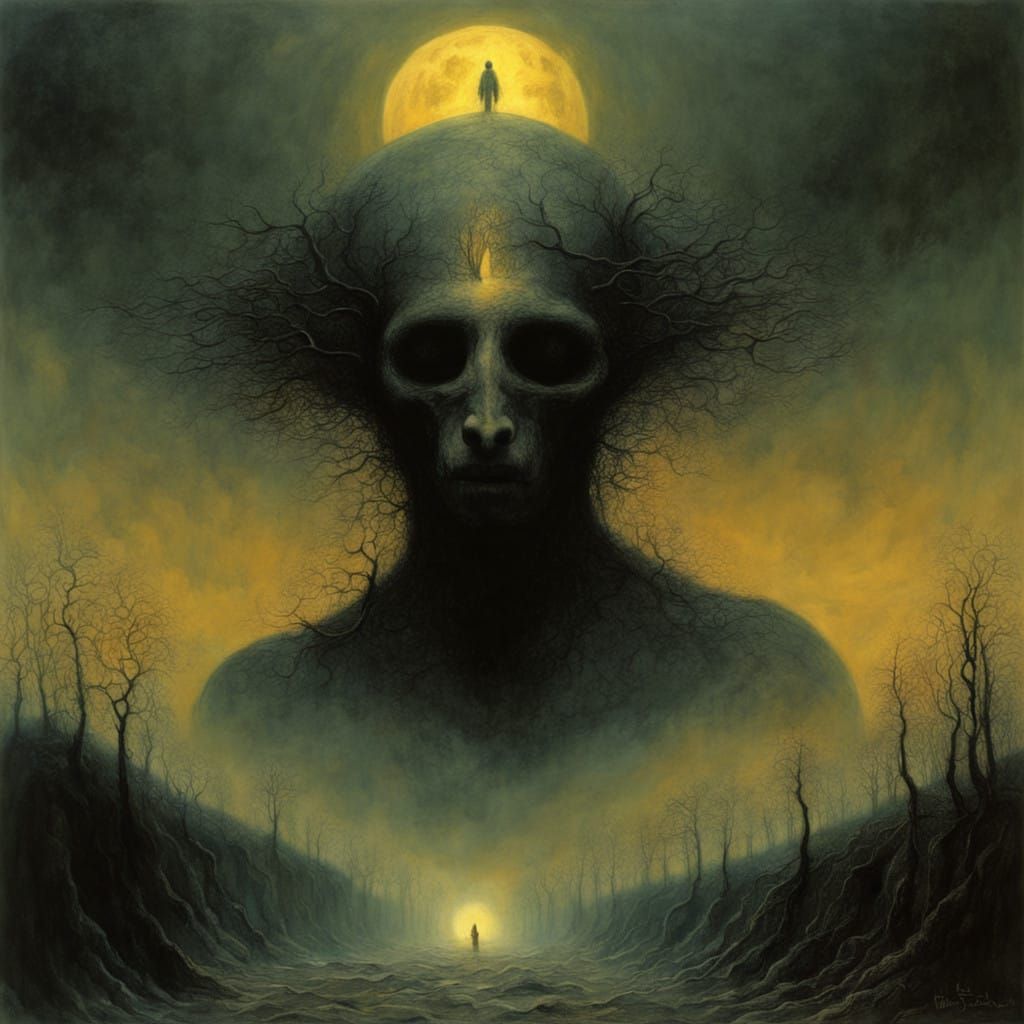 November (by Zdzislaw Beksinski ) - Surrealist Landscape in ...