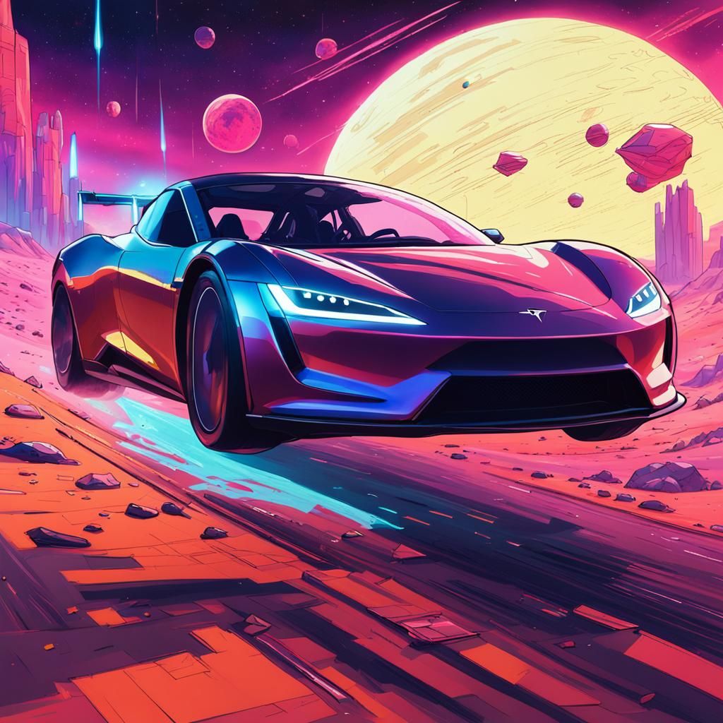 space Tesla - AI Generated Artwork - NightCafe Creator