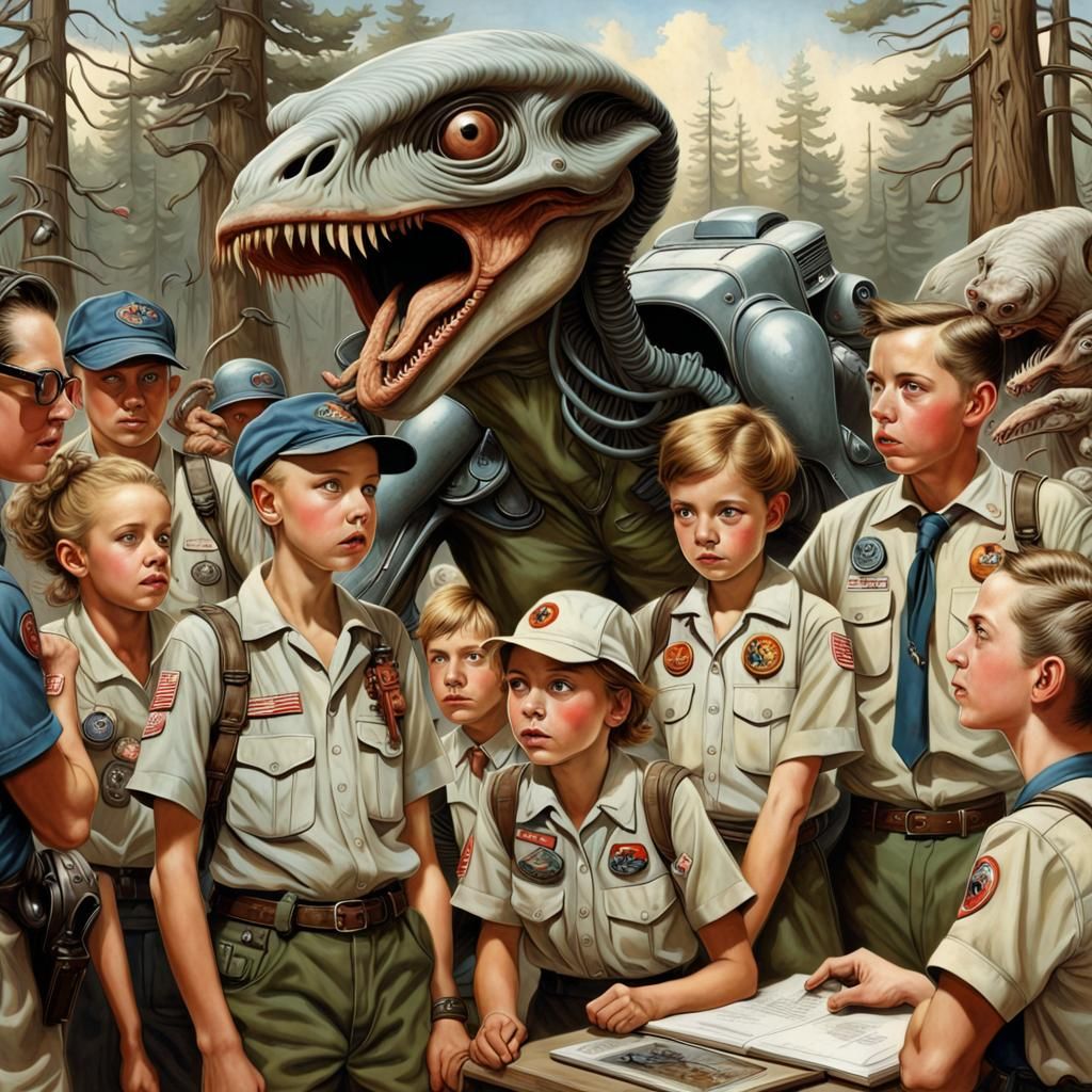 This year's scout camp looks promising..... - AI Generated Artwork ...