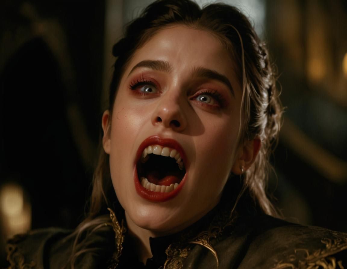 Ariana Grande Vampire Portrait in Dark Fantasy Sty... - AI Art