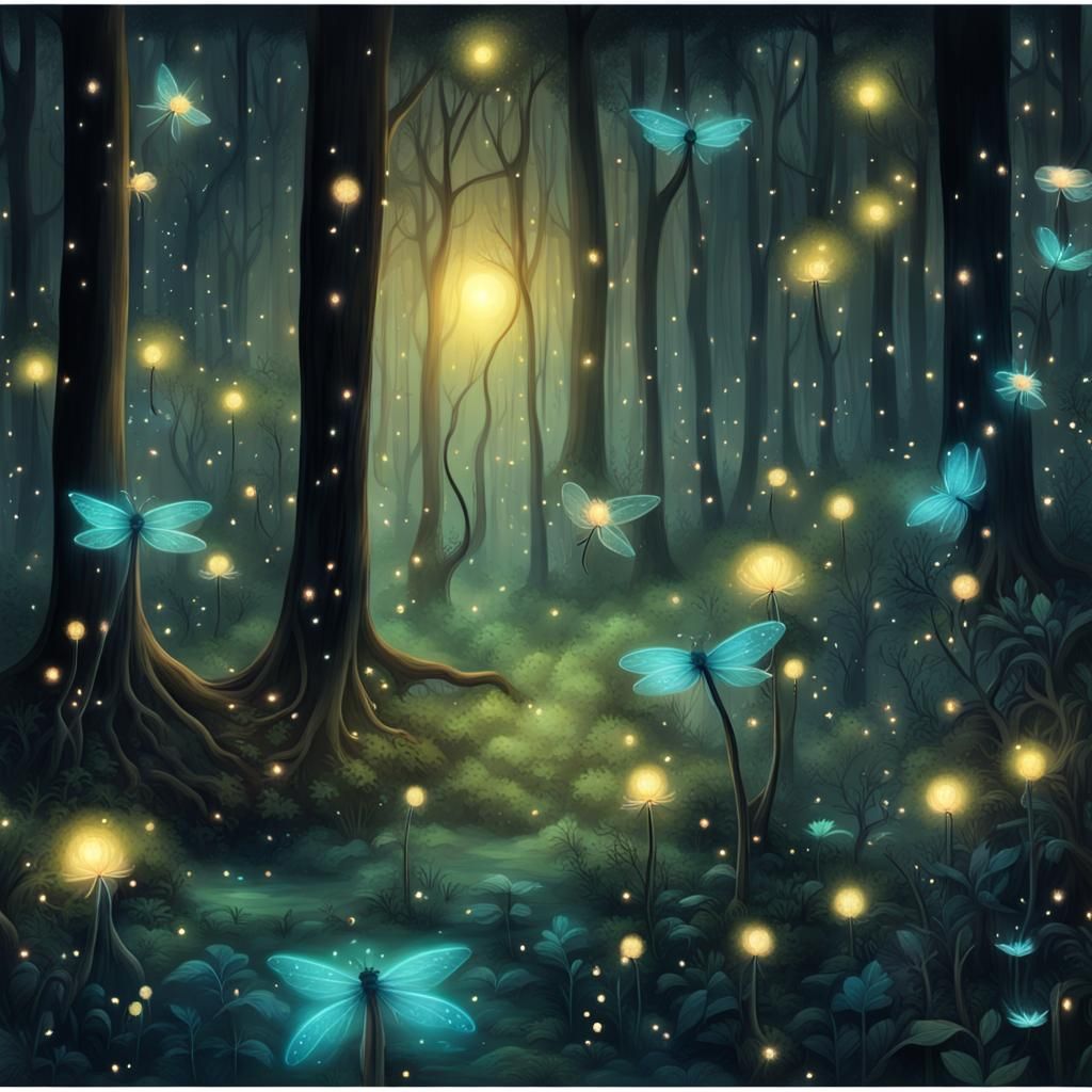 The Forest Aglow - AI Generated Artwork - NightCafe Creator