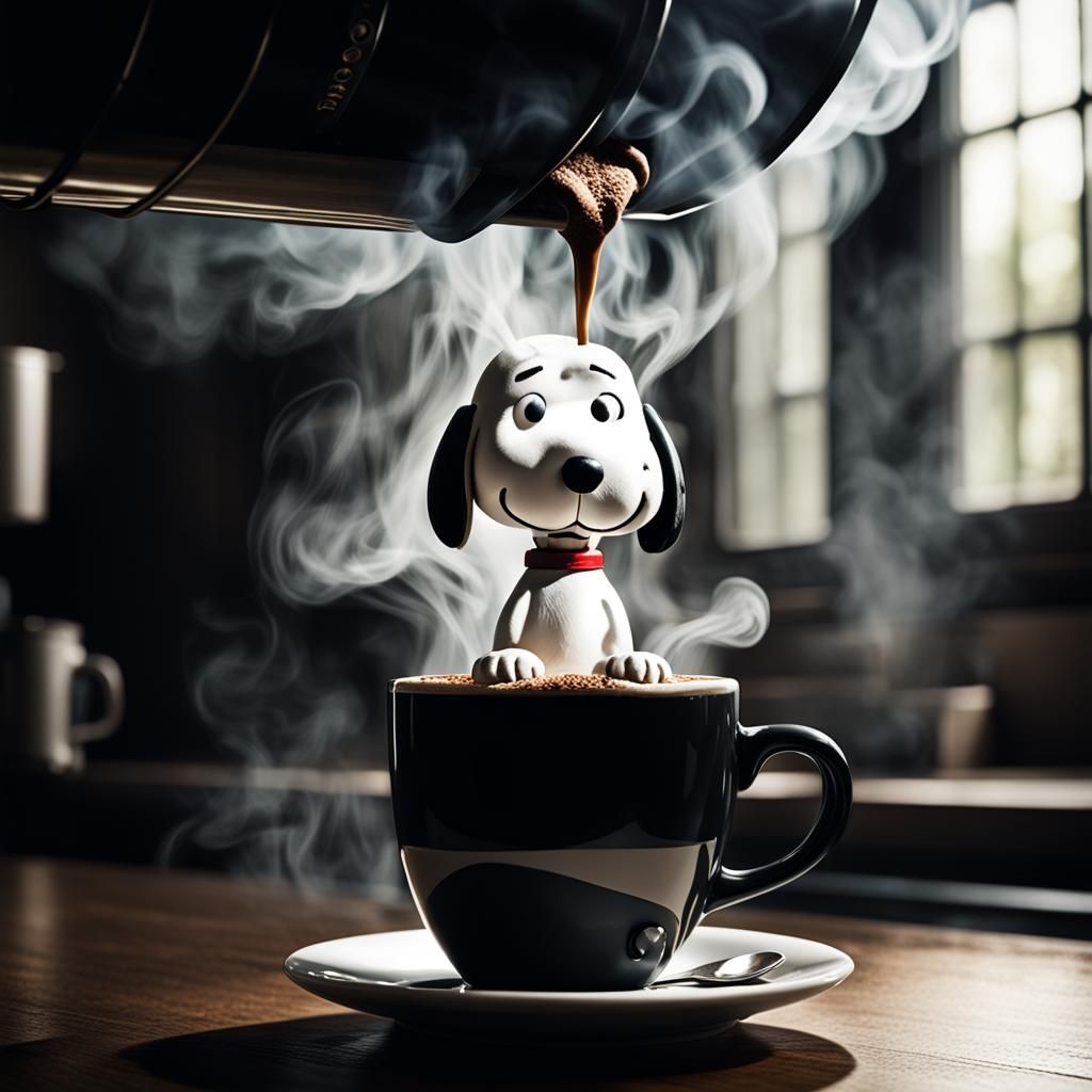Snoopy coffee - AI Generated Artwork - NightCafe Creator