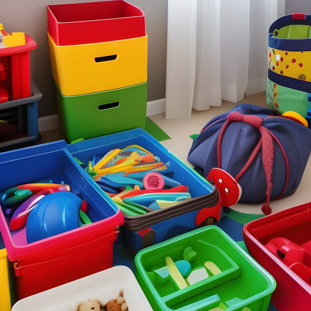 Toys spilling out of a toy box in a room - AI Generated Artwork ...