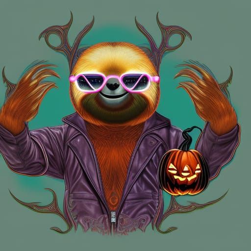 Halloween sloth - AI Generated Artwork - NightCafe Creator