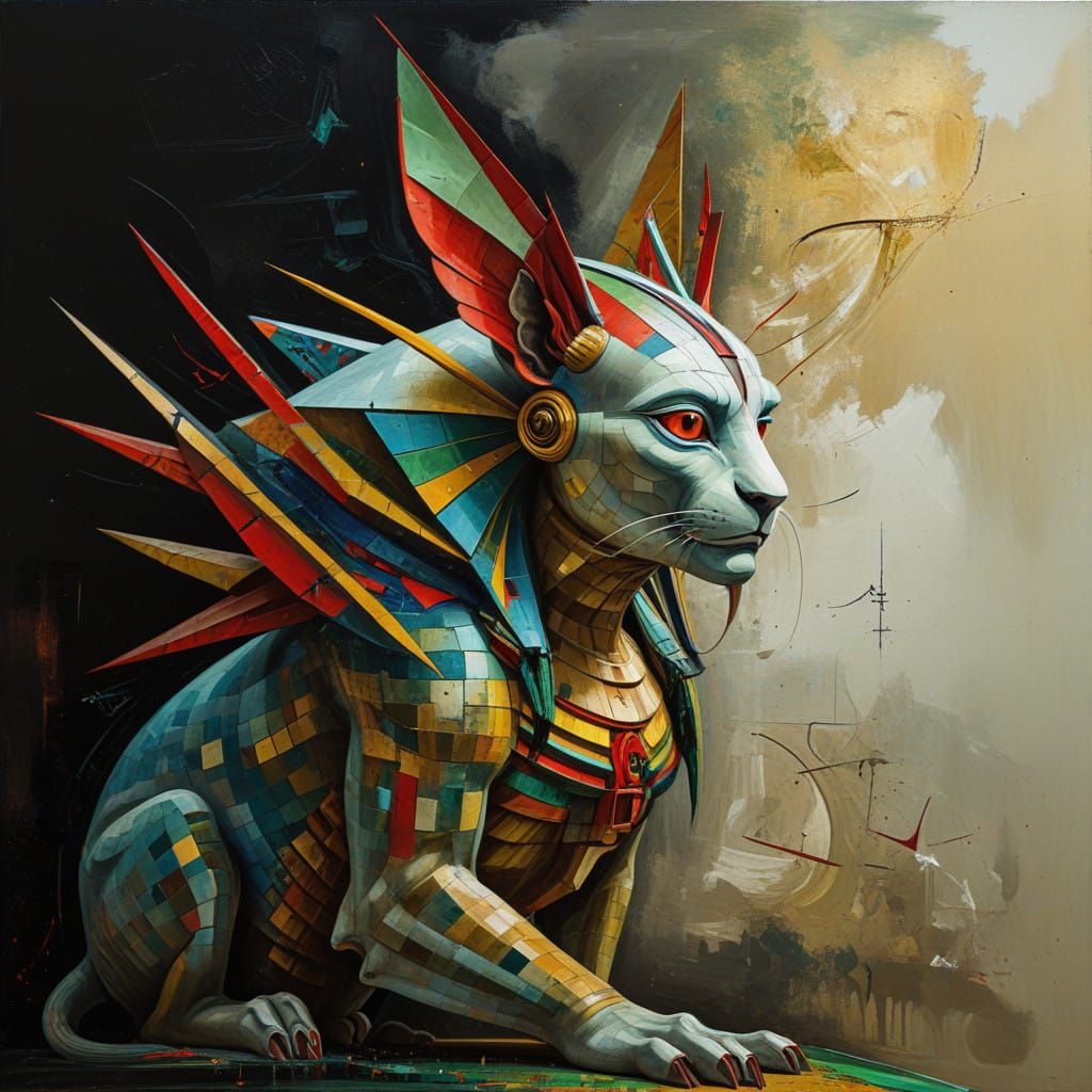Bizarre Hieronymus Bosch-Inspired Giant Sphinx - AI Art