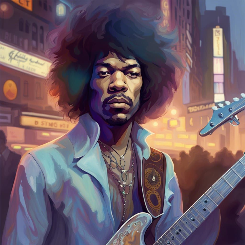 Crosstown Traffic - Jimi Hendrix - AI Generated Artwork - NightCafe Creator