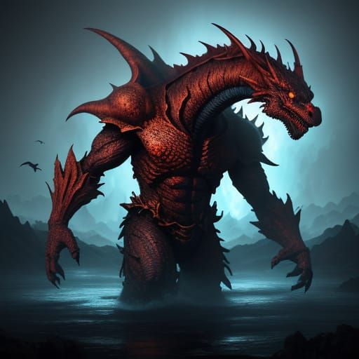 Hyperrealist Monster Clown Emerge from Blended Bac... - AI Art