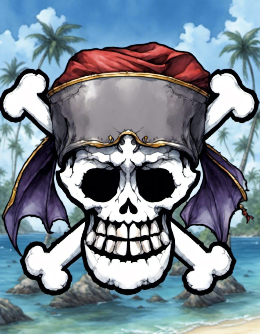 Custom Jolly Roger the skull has purple glasses and is missing one ...