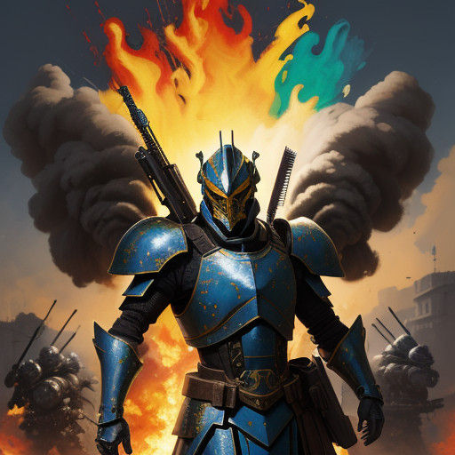 Fathom Army - Vibrant Fauvist Masterpiece of Heavily Armored...