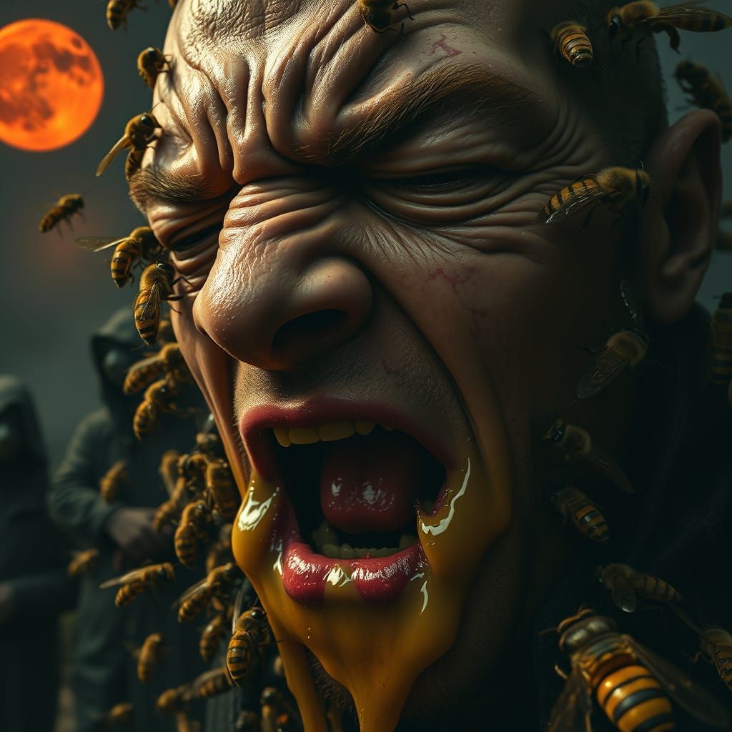 BEE CEREMONY - Distorted Face Consumed by Killer Bees in Gol...