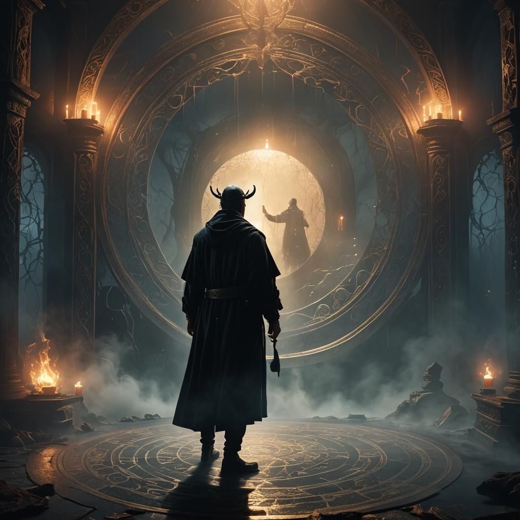 The master of illusion created a copy of himself in the ritual circle ...