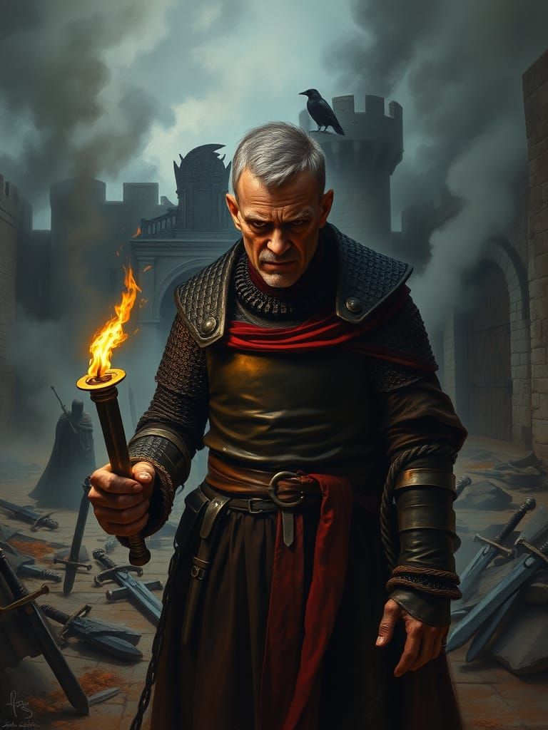 Dramatic Oil Painting of Macbeth in Chiaroscuro St... - AI Art