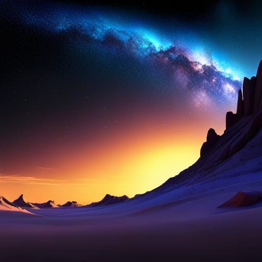 desert night, milky way in the sky, hyperdetailed intricately detailed ...