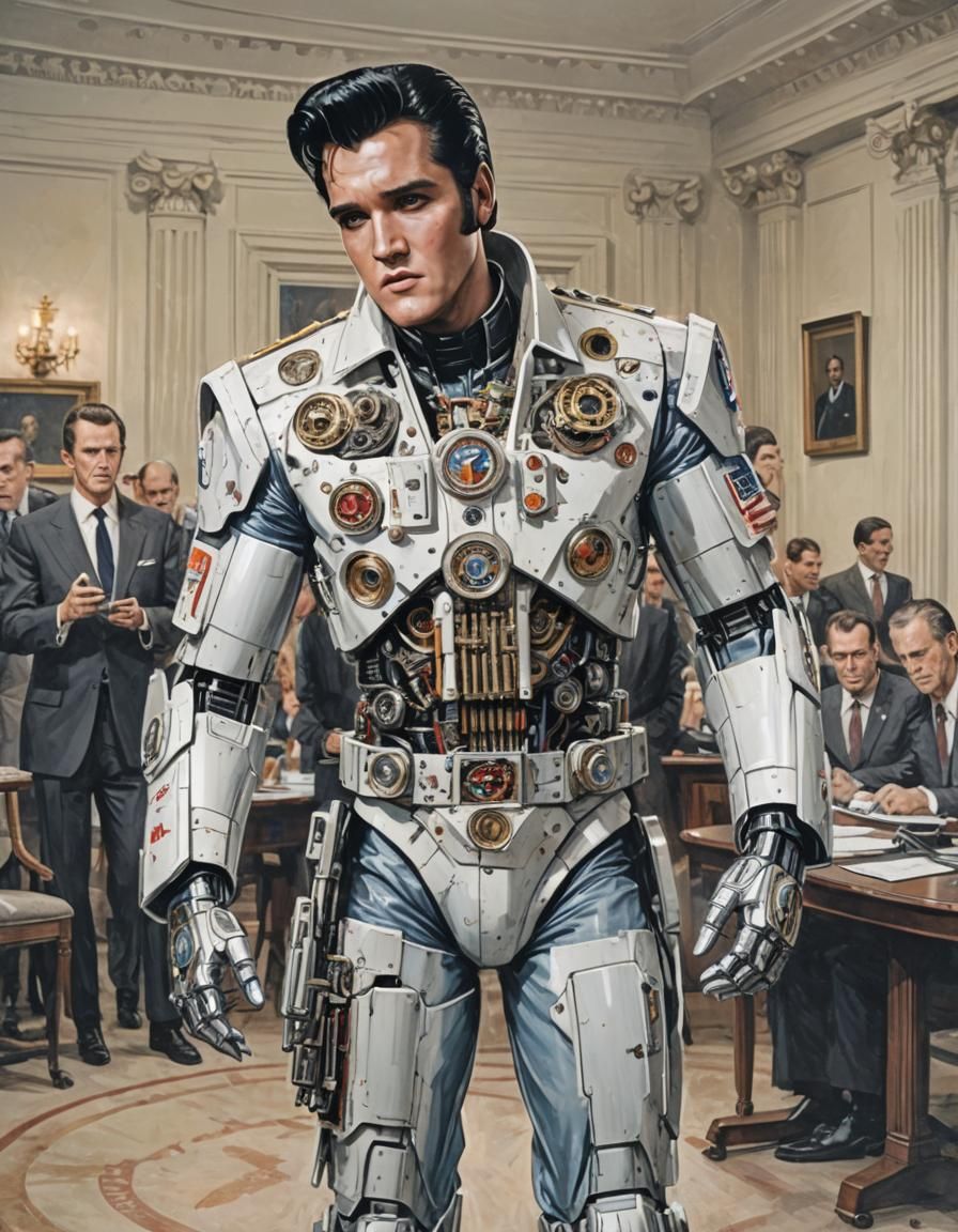 Robot Elvis - AI Generated Artwork - NightCafe Creator