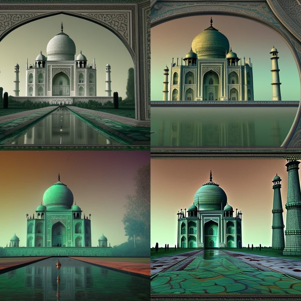 taj mahal in green marble - AI Generated Artwork - NightCafe Creator