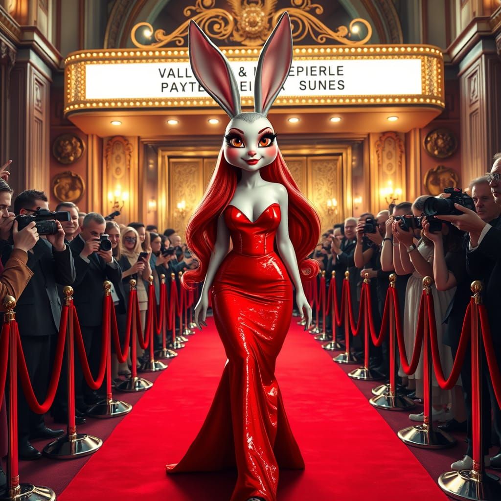 The movie premier - Glamorous Rabbit Red Carpet Premiere