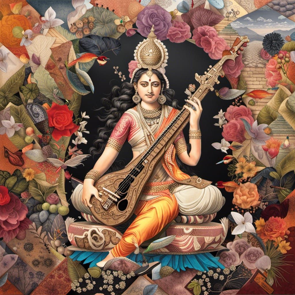 Saraswati, Goddess of Music - AI Generated Artwork - NightCafe Creator