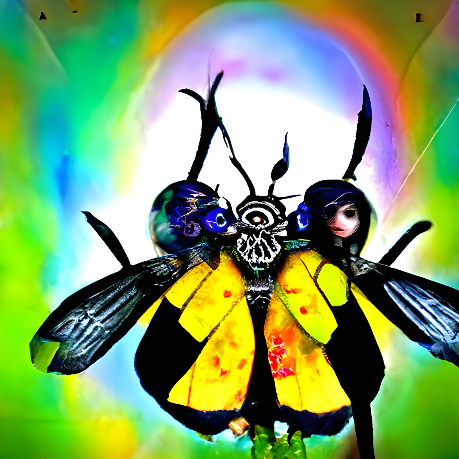 Bee gothic art folk art psychedelic art mysterious complex elaborate ...
