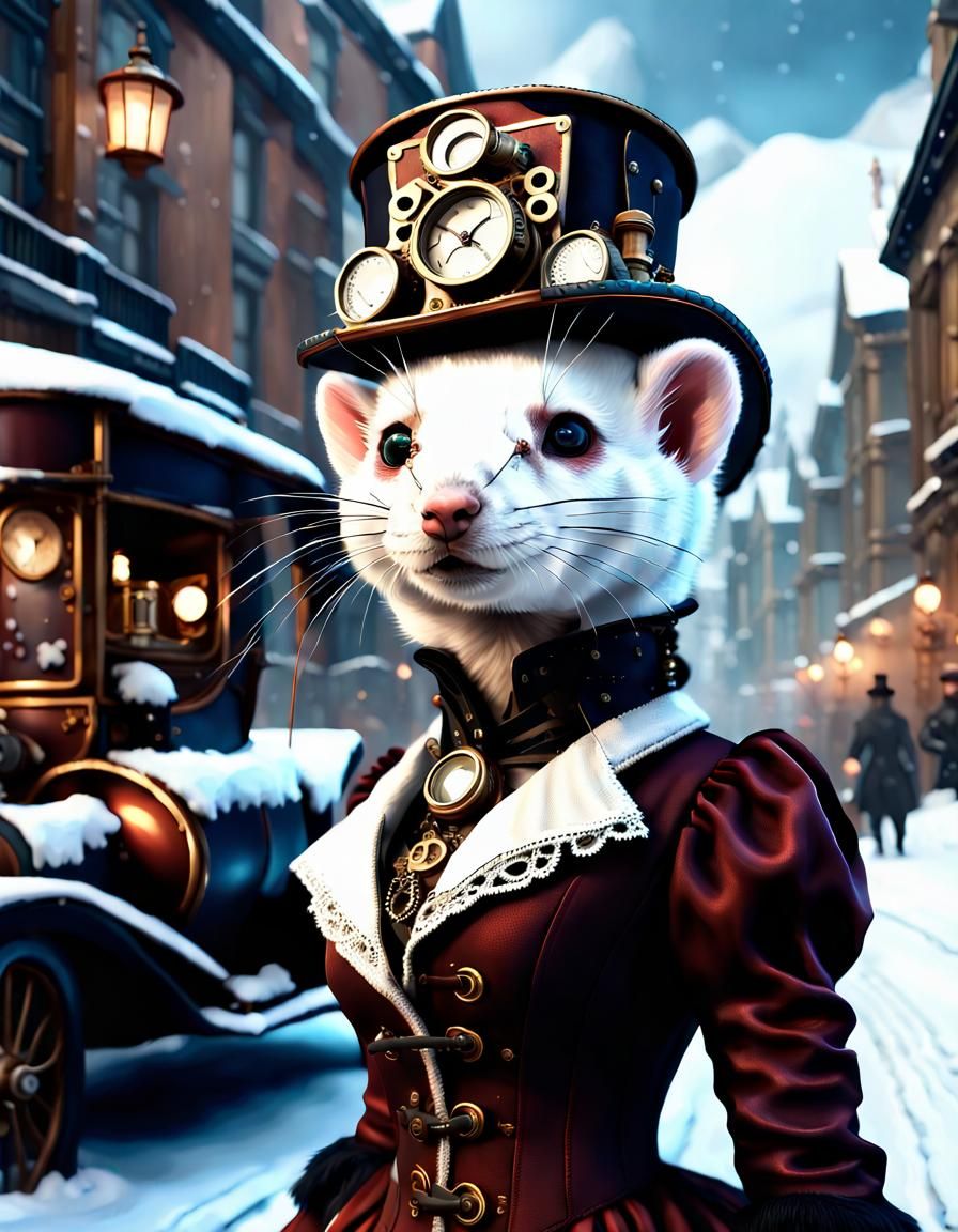 Lady Ferret 04 - AI Generated Artwork - NightCafe Creator