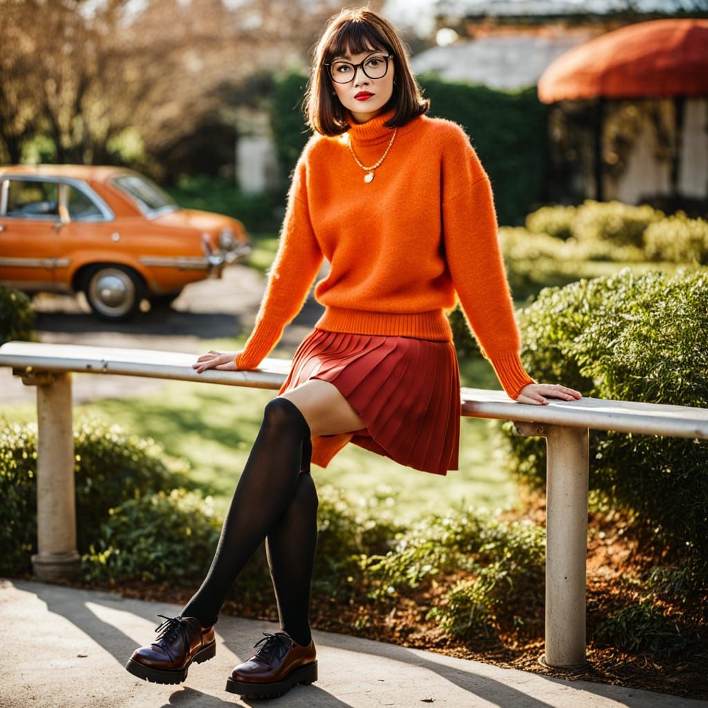 Velma Dinkley - Velma Dinkley Portrait in Retro Fashion Phot...