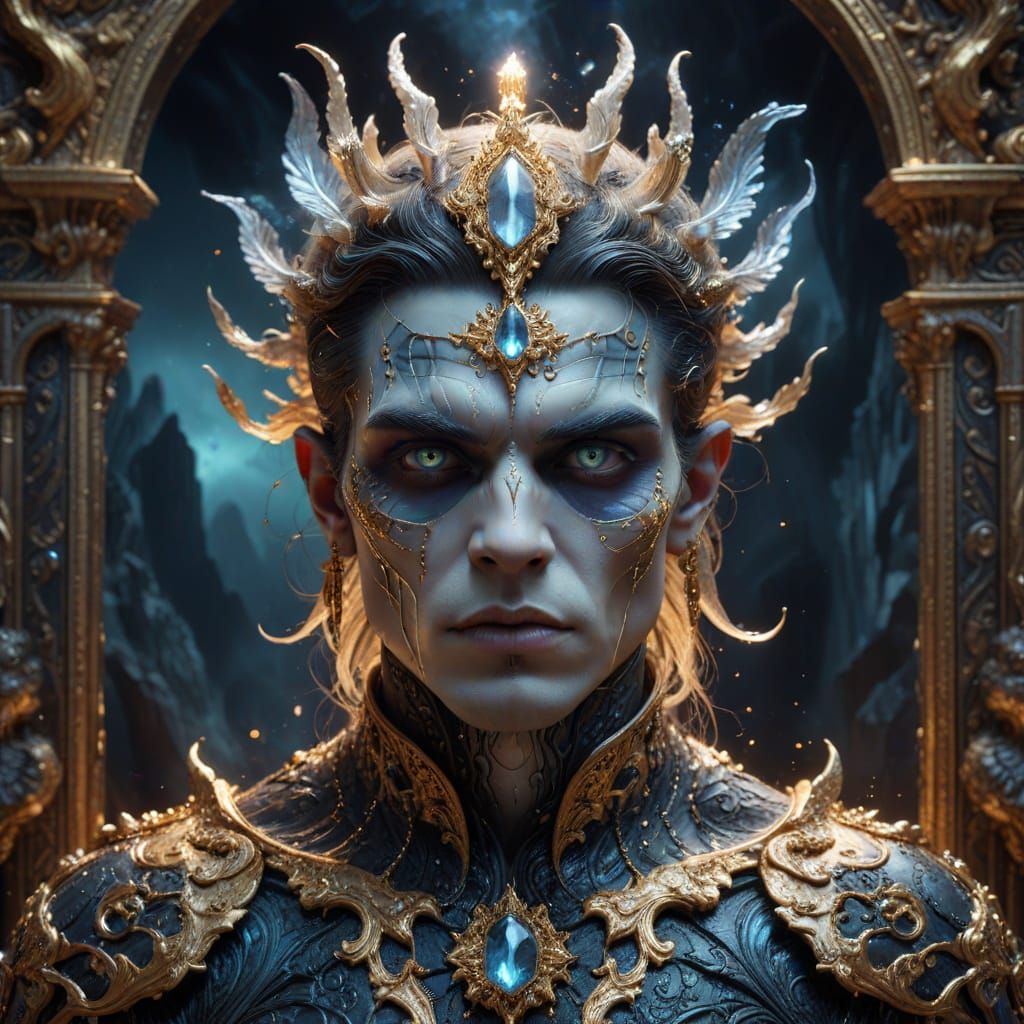 Ethereal God in Opulent Baroque Portrait - AI Art