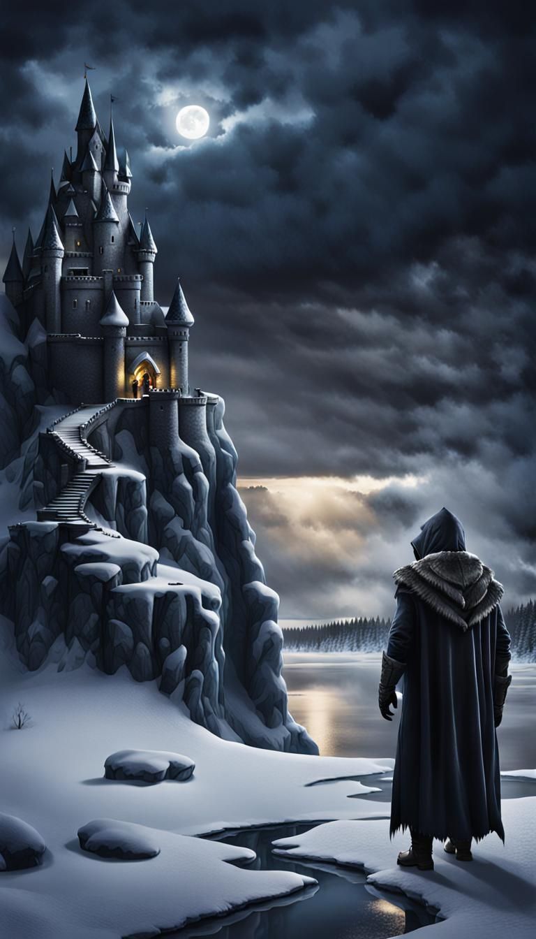 Obsidian Castle - Dark Castle on Bluff, Guided by Ancient L...