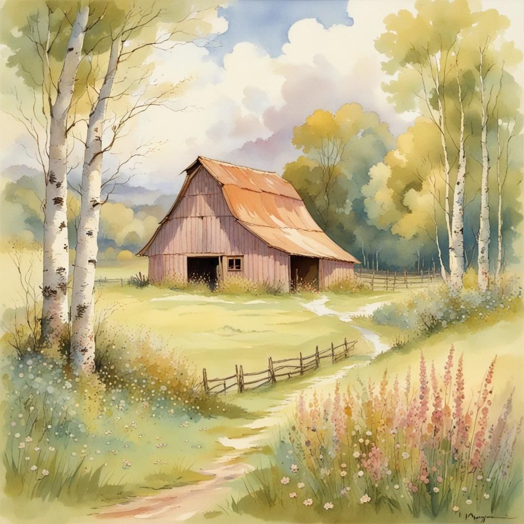 Beautiful barn - AI Generated Artwork - NightCafe Creator