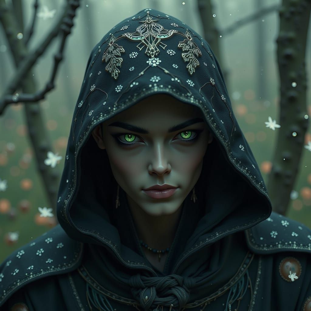 Surreal Cultivator in Dark Grey Robes with Unsettl... - AI Art