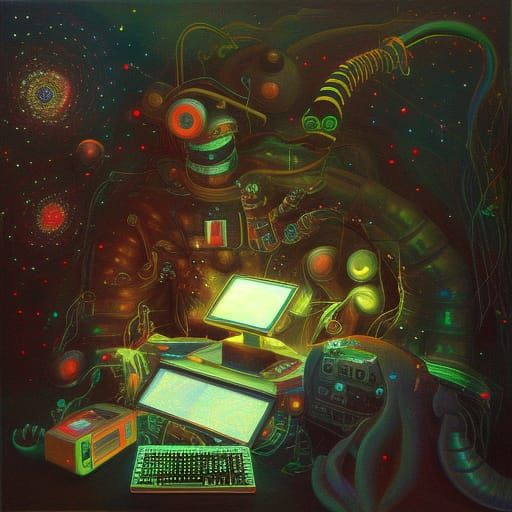Computer comes to life - AI Generated Artwork - NightCafe Creator