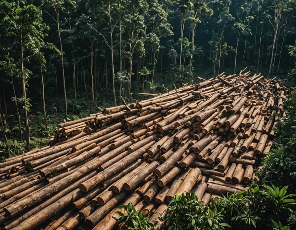 Illegal logging in the Amazon rainforest - AI Generated Artwork ...