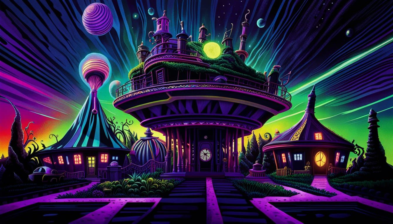 Tim Burton, bright colors - AI Generated Artwork - NightCafe Creator