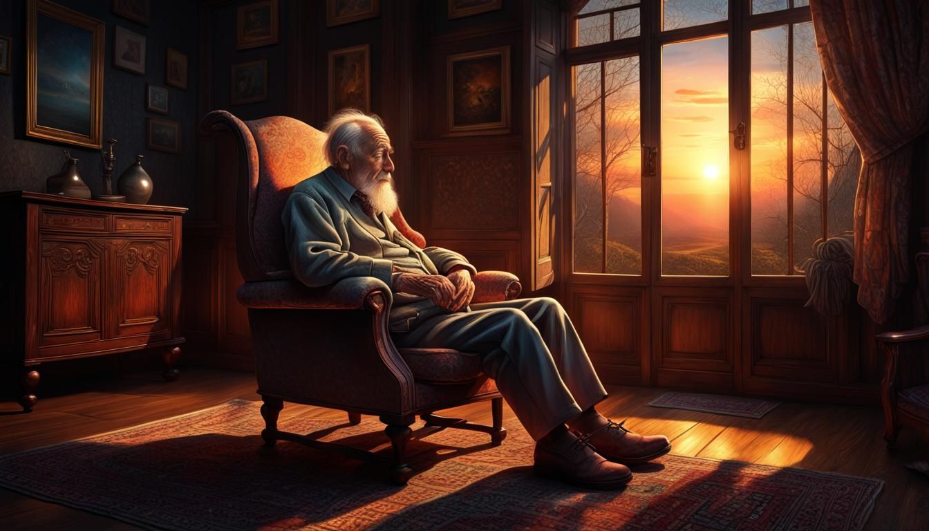 Lonely Old Man - AI Generated Artwork - NightCafe Creator