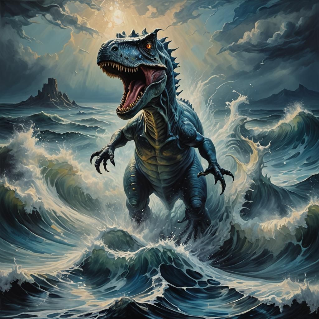 a drowning dinosaur - a drowning dinosaur