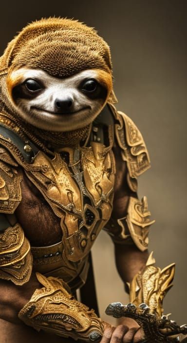 Warrior sloth - AI Generated Artwork - NightCafe Creator