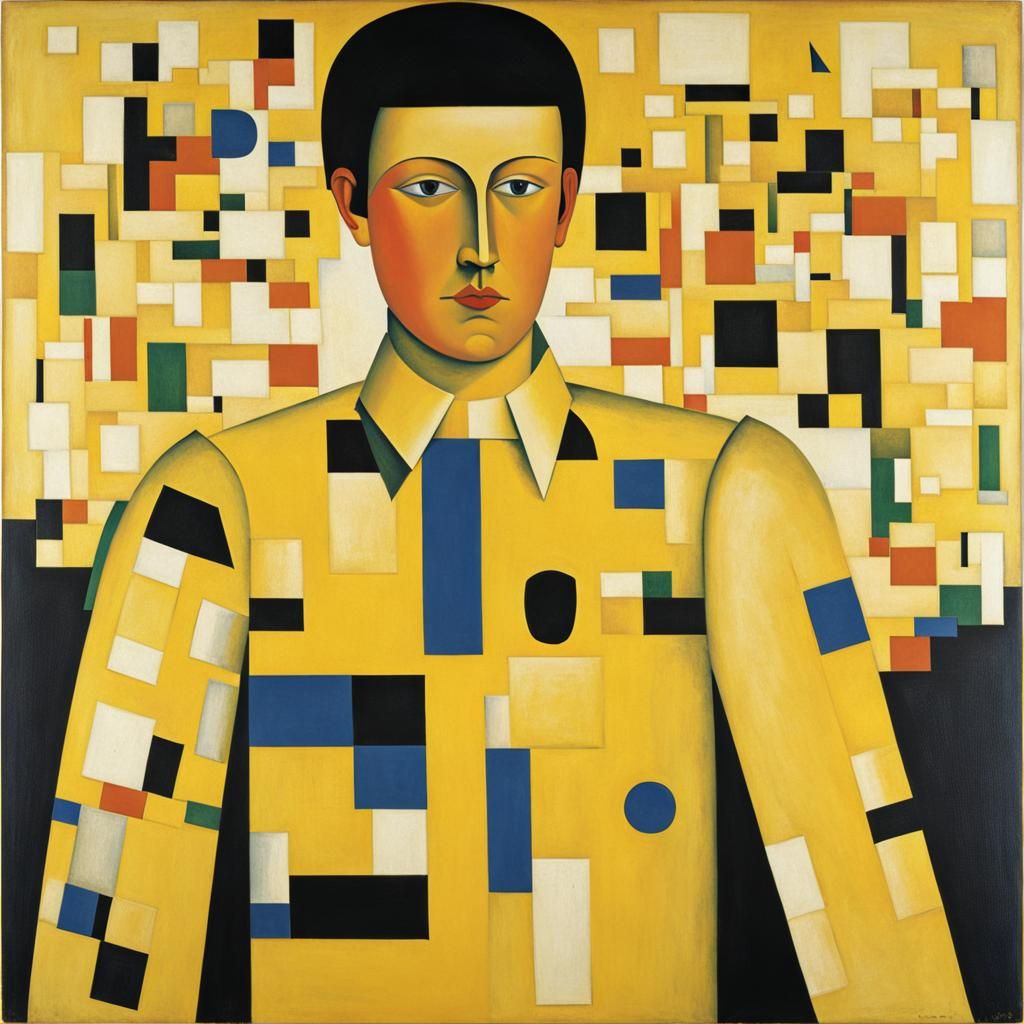 Complex Presentiment: Half-Figure in a Yellow Shirt - AI Generated ...