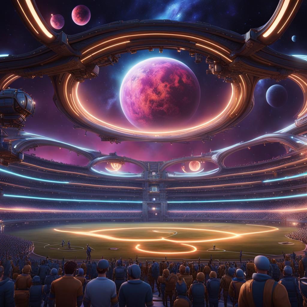 Intergalactic baseball game - AI Generated Artwork - NightCafe Creator