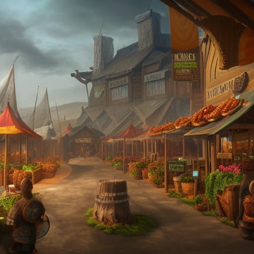 Viking farmers market - AI Generated Artwork - NightCafe Creator
