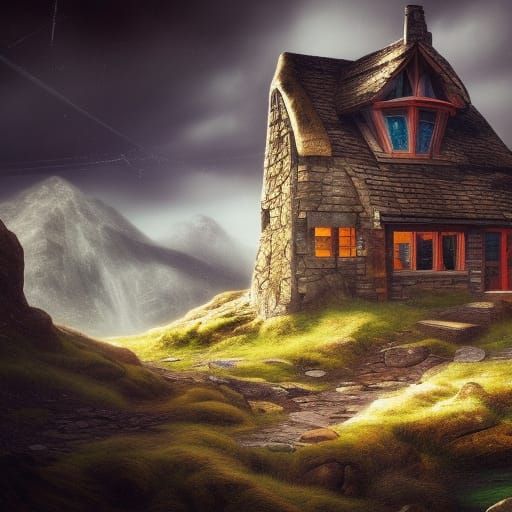 Kooky Witch's Cottage - AI Generated Artwork - NightCafe Creator