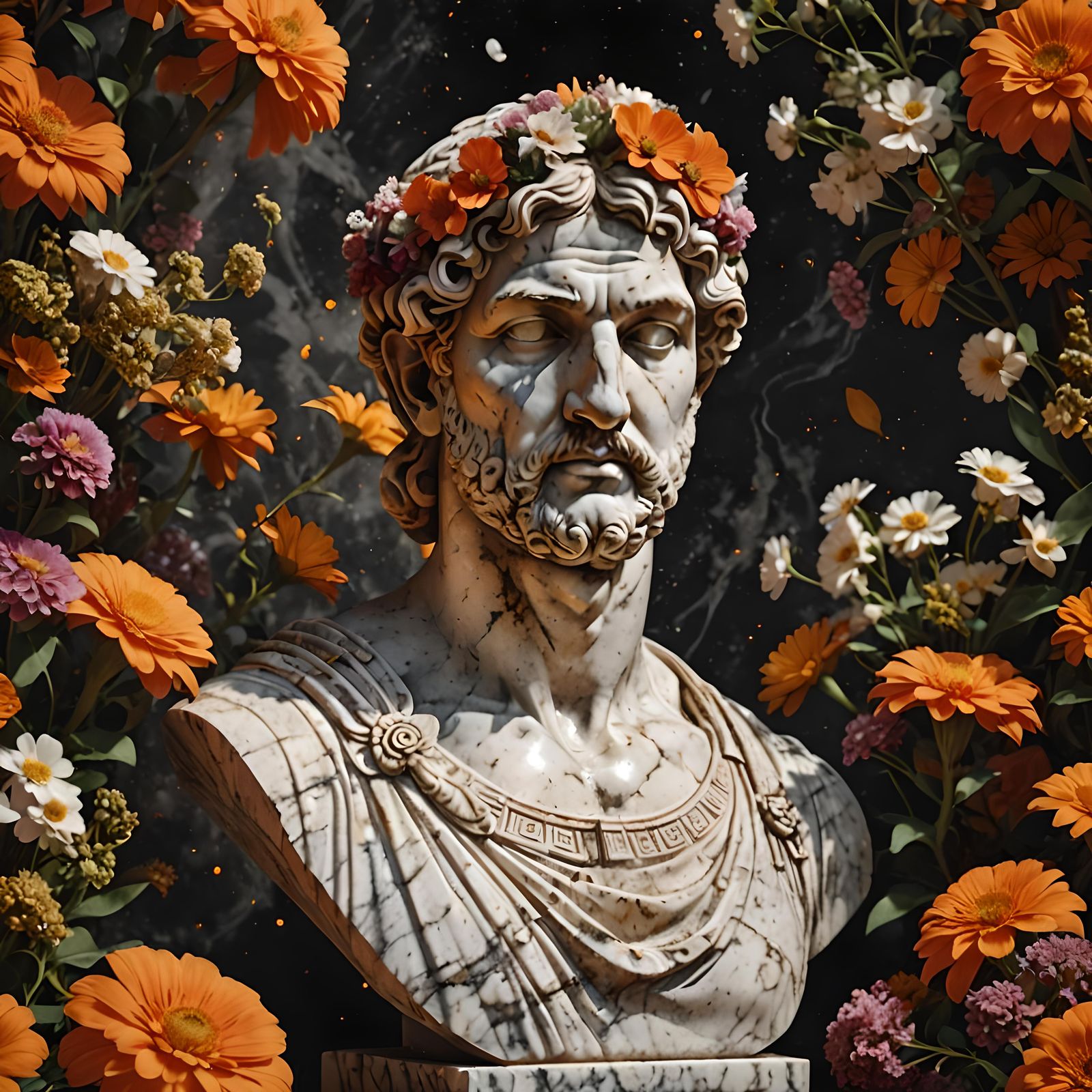 Marble Flora #2 - AI Generated Artwork - NightCafe Creator