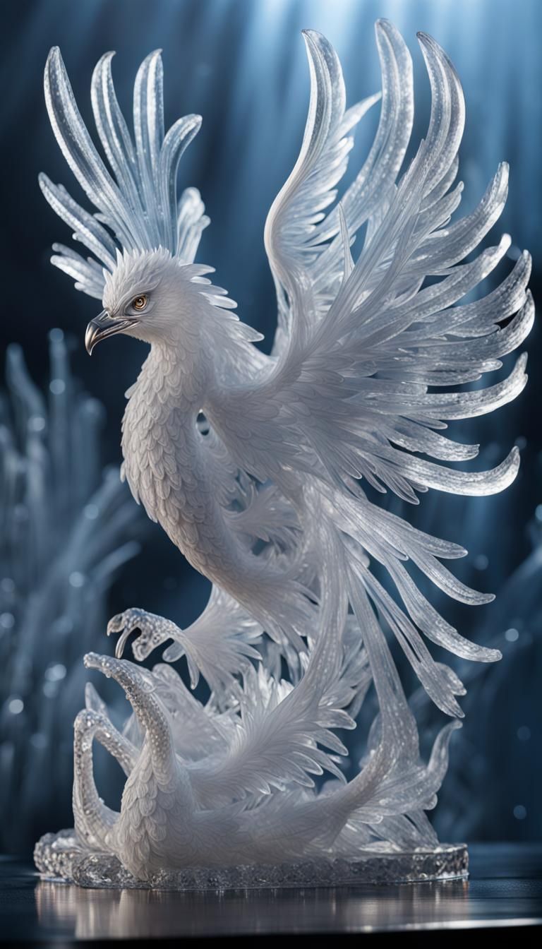 Ice Phoenix - AI Generated Artwork - NightCafe Creator