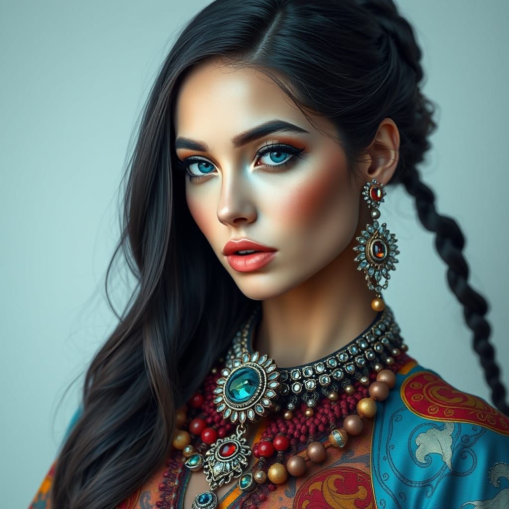 Glamorous Futuristic Goddess in Hyperrealistic Por... - AI Art