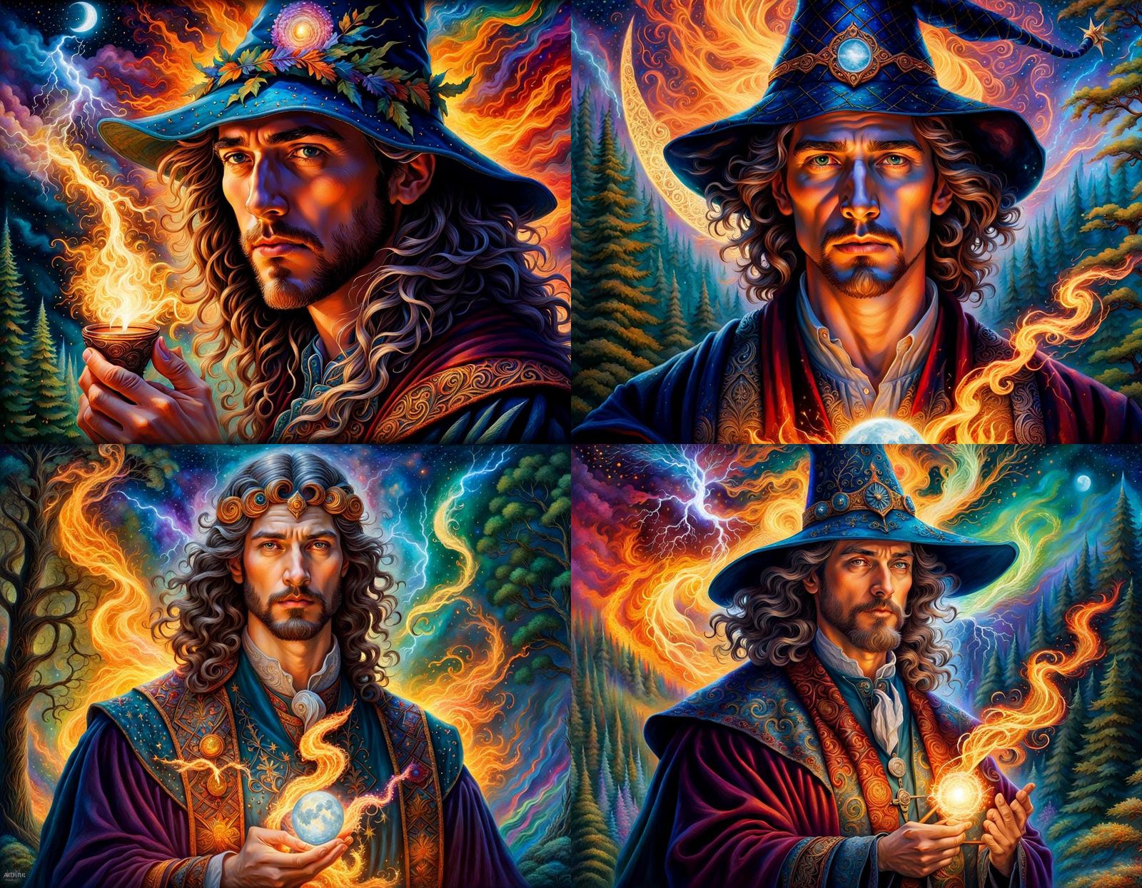 very Closeup head and shoulders portrait of a handsome young wizard ...